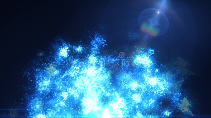 Blue Fire Ball Explosion Flame Loop Animation Stock Video - Video of ...
