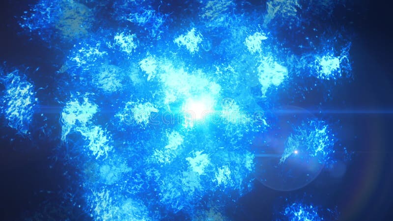 Blue Fire Ball Explosion Flame Loop Animation Stock Footage - Video of ...