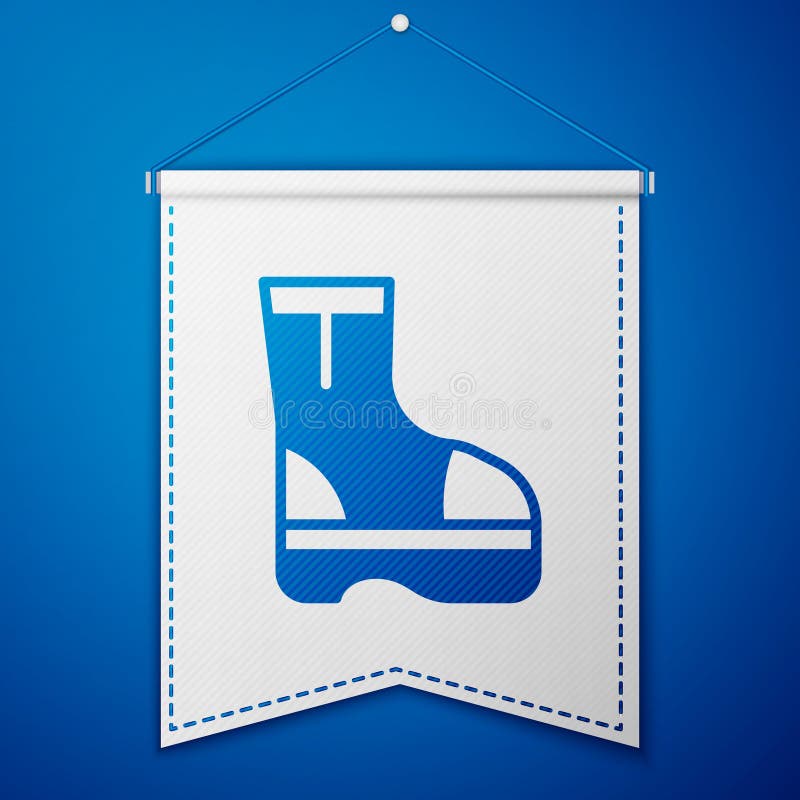Blue Fire Boots Icon Isolated on Blue Background. White Pennant ...