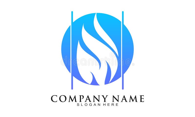 Blue Fire Elegant Vector Logo Stock Vector - Illustration of flare ...