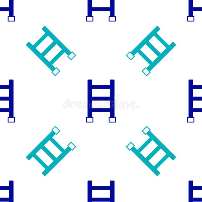 Blue Fire Escape Icon Isolated Seamless Pattern on White Background ...
