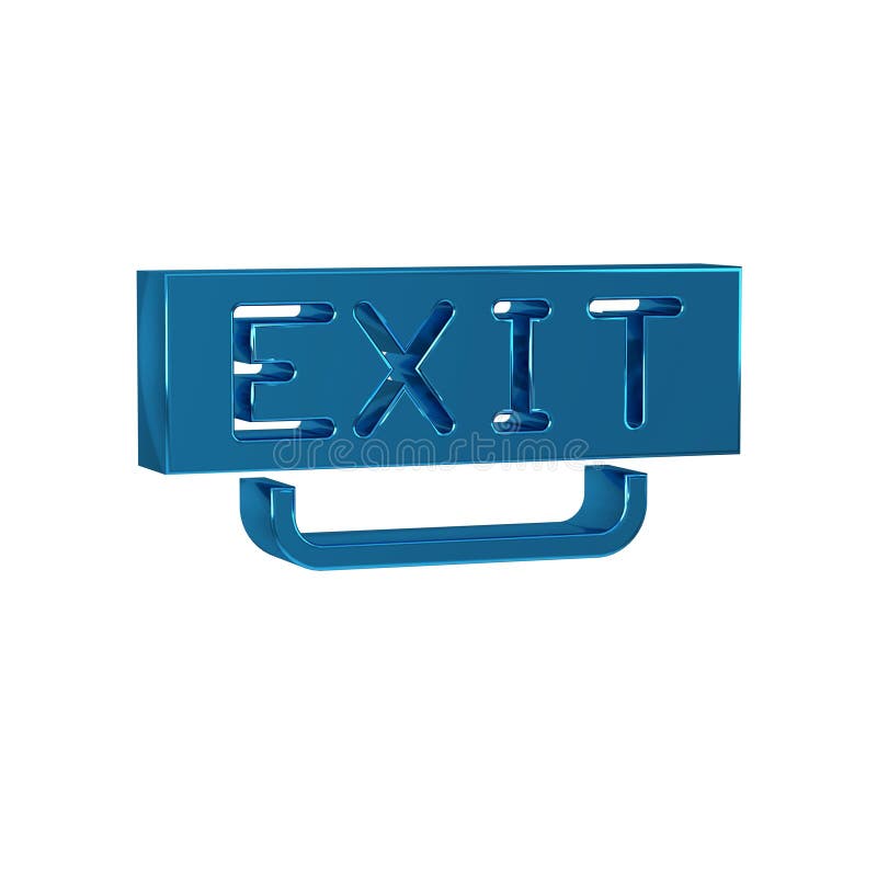Blue Fire Exit Icon Isolated on Transparent Background. Fire Emergency ...