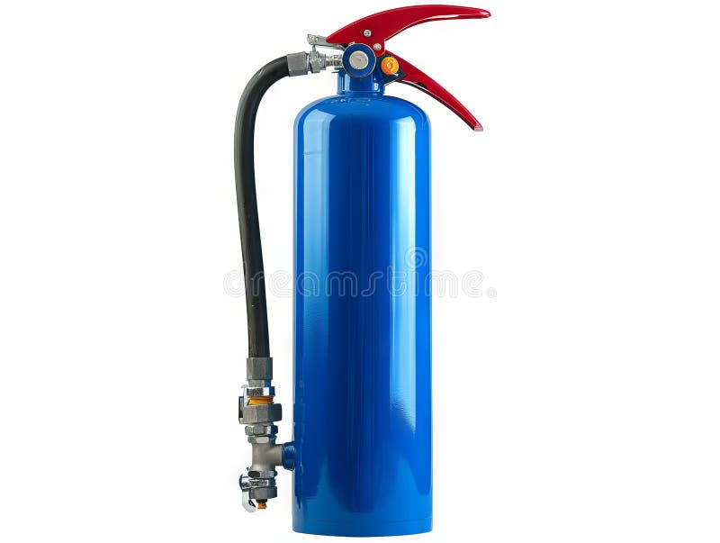 A Blue Fire Extinguisher with a Red Hose Stock Image - Image of ...