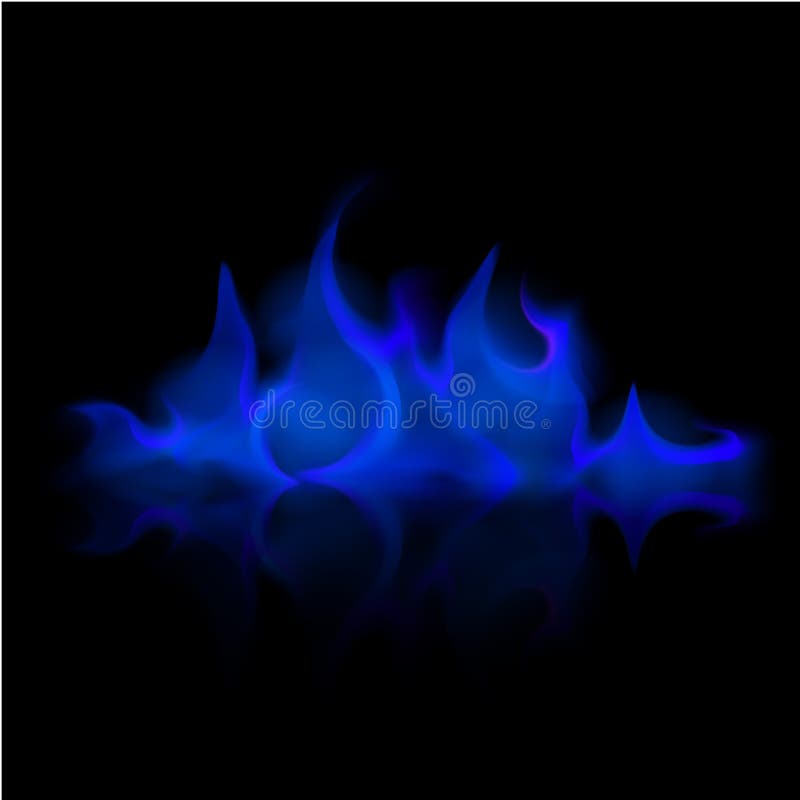 Blue Fire Flame Bonfire Isolated on Background Stock Vector ...