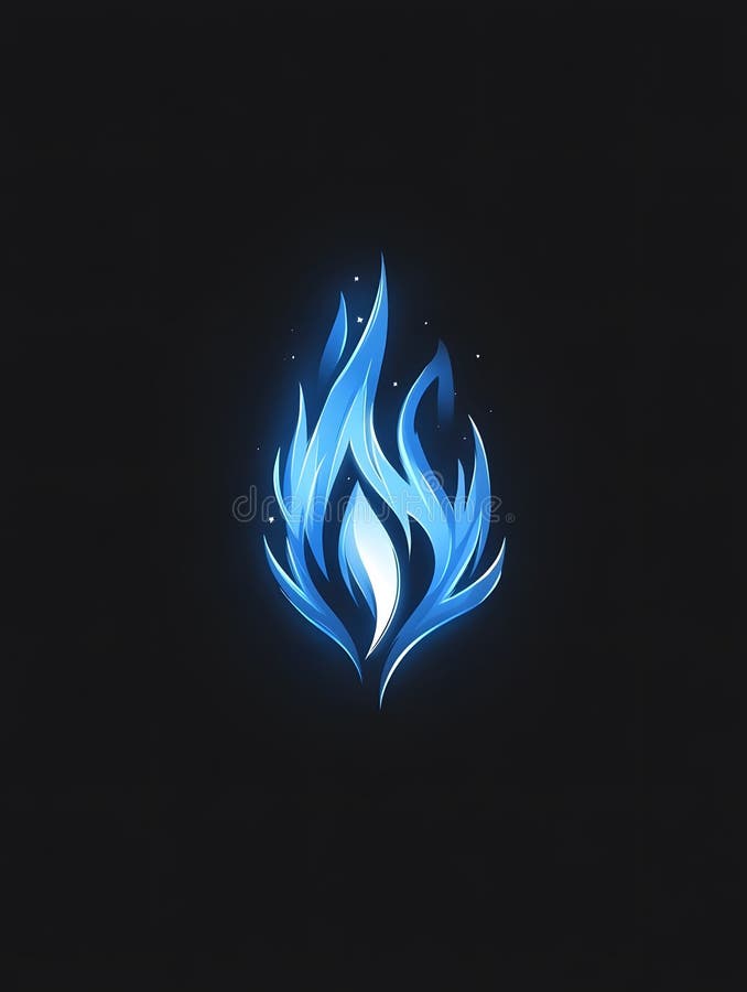 Blue Fire Flame Burning Icon Logo Symbol Stock Illustration ...