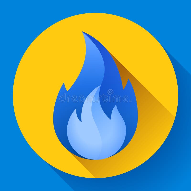 Blue Fire Icon Flat Fire Flame Vector Illustration. Blue Flame or ...