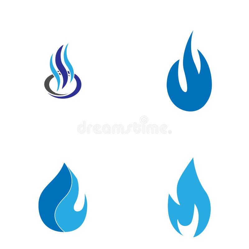Blue Fire Flame Logo Design Stock Illustration - Illustration of fire ...