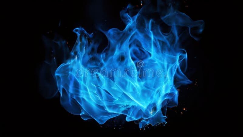 Blue Fire Flame Texture Fire Flame on Black Background or Texture Stock ...