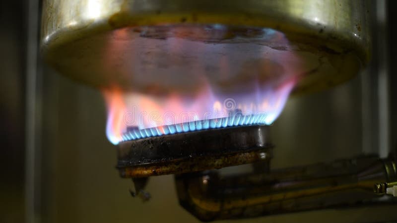 Blue Fire from Home Cooking Stove. Gas Stove with a Burning Flame Stock ...