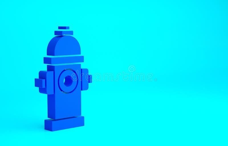 Blue Fire Hydrant Icon Isolated on Blue Background. Minimalism Concept ...