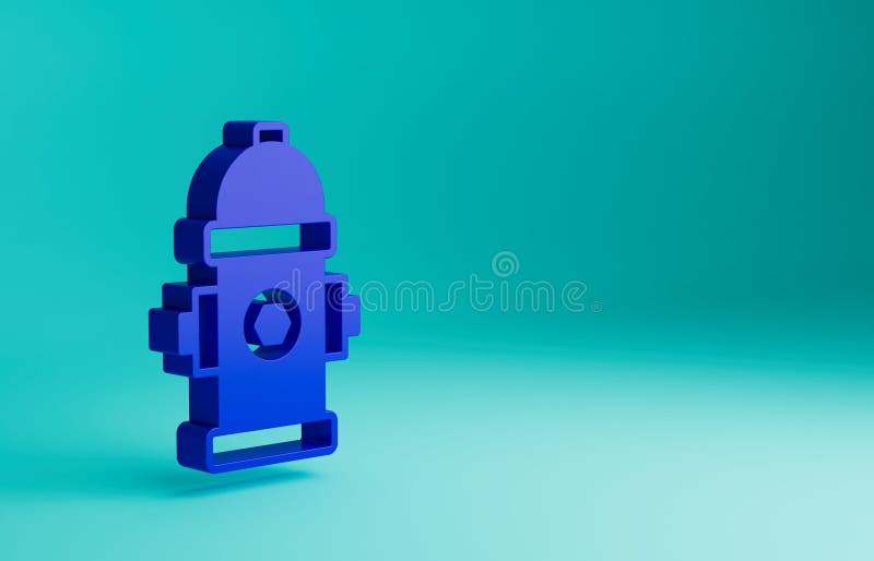 Blue Fire Hydrant Icon Isolated on Blue Background. Minimalism Concept ...
