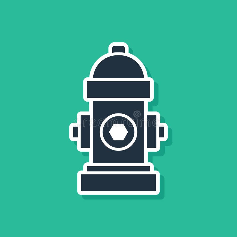 Blue Fire Hydrant Icon Isolated on Green Background. Vector Stock ...