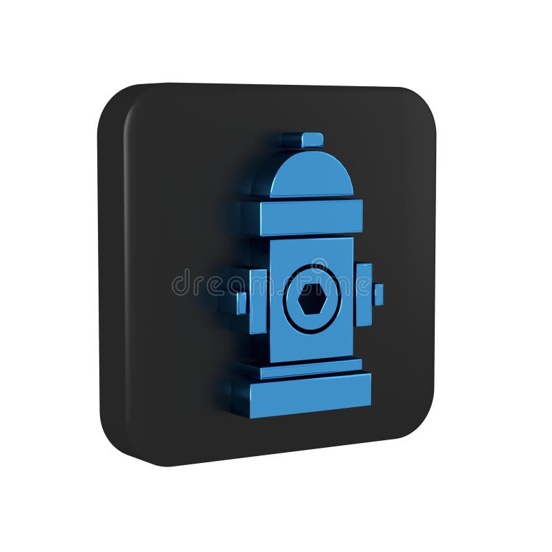 Blue Fire Hydrant Icon Isolated on Transparent Background. Black Square ...