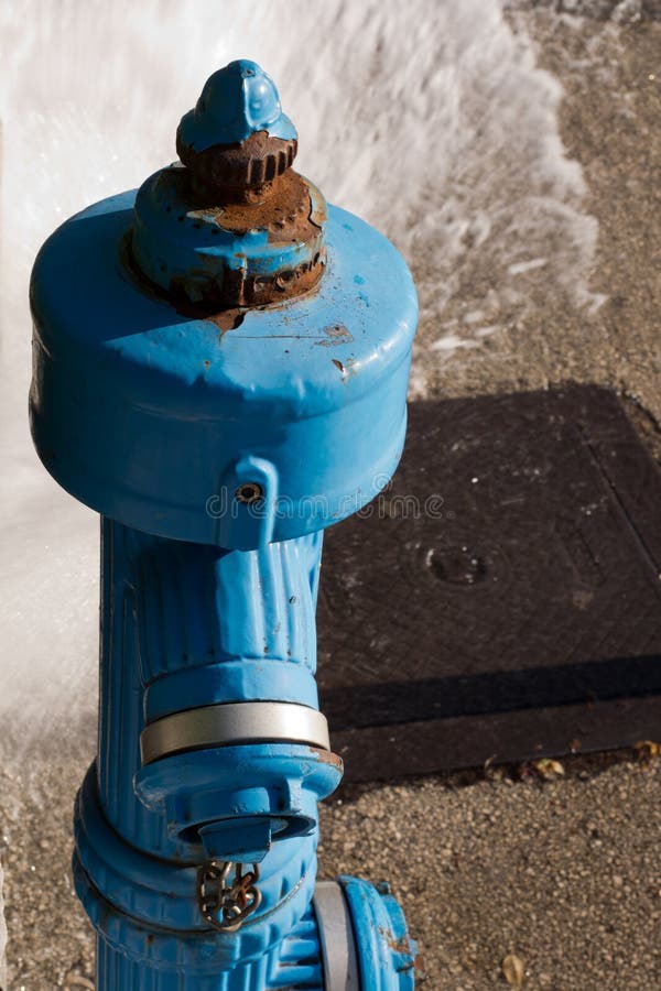 Blue fire hydrant stock photo. Image of firehose, pipe - 47069854