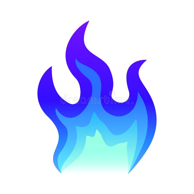 Blue Fire Icon Flat Fire Flame Vector Illustration. Blue Flame or ...