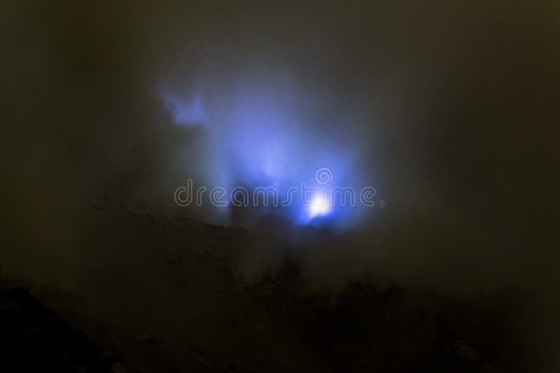 Blue Fire on Ijen Volcano at Night Stock Image - Image of indonesia ...