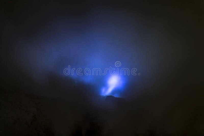 Blue Fire on Ijen Volcano at Night Stock Photo - Image of flare ...