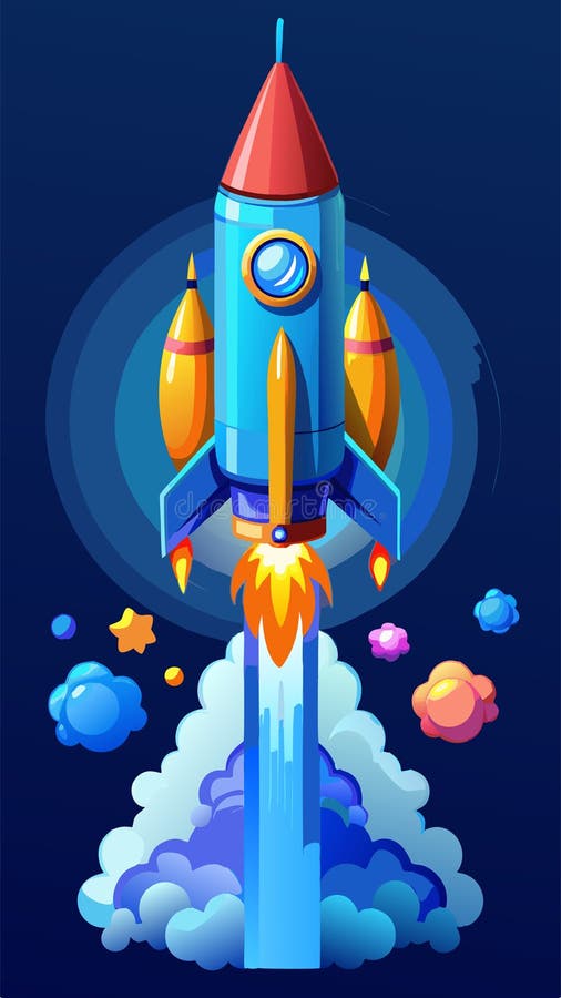 Blue Fire Jet Launch Smoke Trail Vector Effect. 3d Rocket Speed Cloud ...