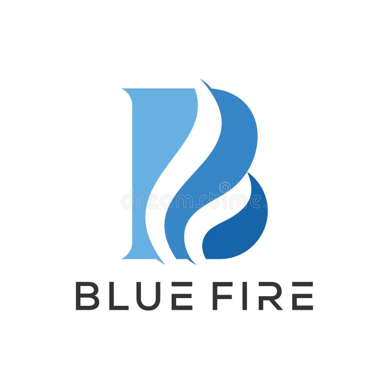 Blue Fire Logo Design Vector Template Stock Illustration - Illustration ...