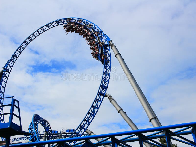 Blue Fire Roller Coaster Loop Editorial Stock Photo - Image of ...