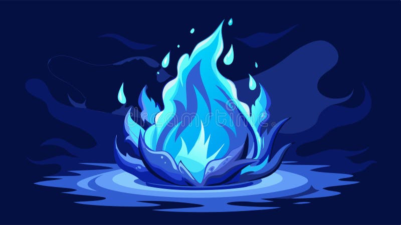 Blue Fire with Smoke stock vector. Illustration of game - 343598224