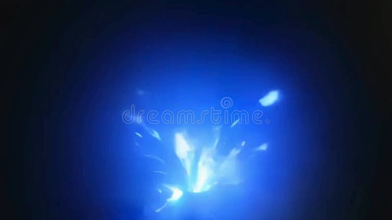Blue Fire Stick Sparks Spin in a Circular Motion, Creating Movement.AI ...