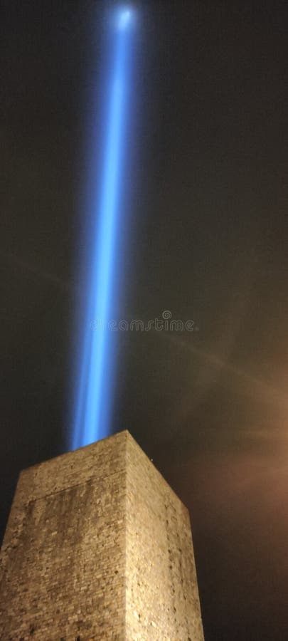 Blue fire from the tower stock image. Image of line - 208097709