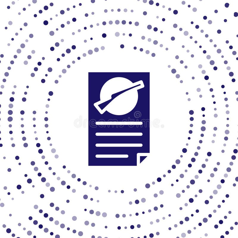 Blue Firearms License Certificate Icon Isolated on White Background ...