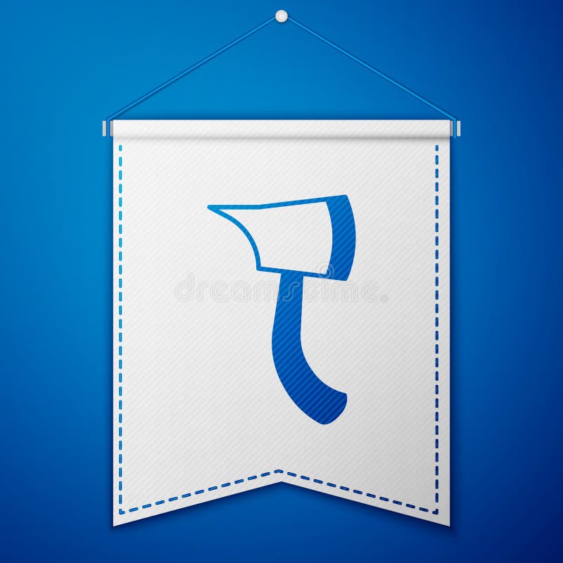 Blue Firefighter Axe Icon Isolated on Blue Background. Fire Axe. White ...
