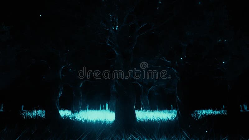 Fireflies in a Magic Glowing Forest - Loop Fantasy Nature Landscape ...