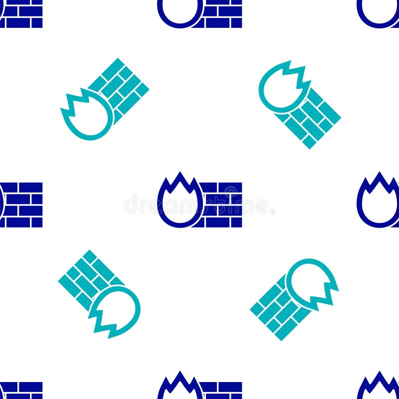 Blue Firewall, Security Wall Icon Isolated on Blue Background ...
