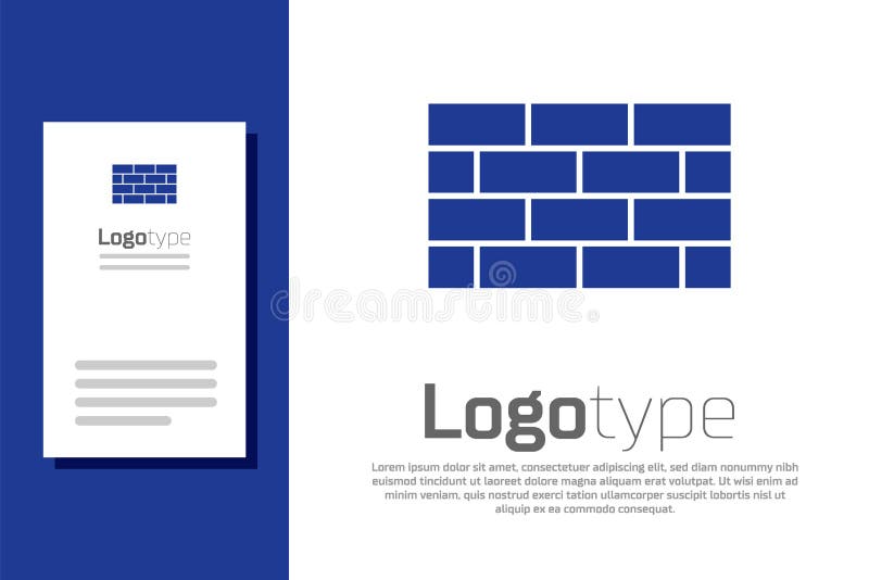 Blue Firewall, Security Wall Icon Isolated on Blue Background. White ...