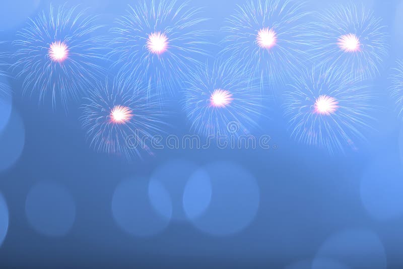 Blue Firework and Blurred Bokeh Light with Copy Space in Christmas and ...