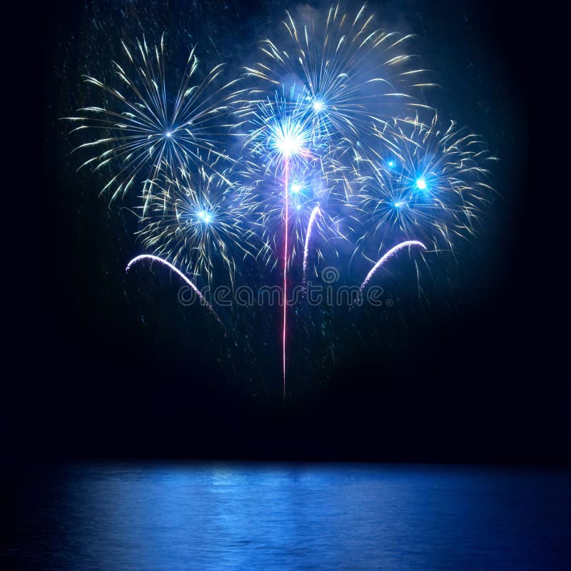 Fireworks in Blue stock image. Image of seasonal, blue - 5617711