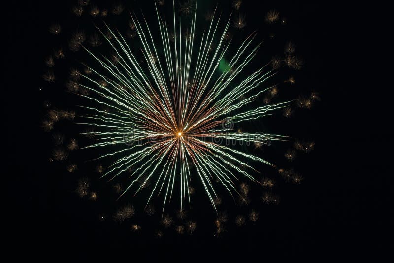 Blue Fireworks on Night Sky. Stock Photo - Image of night, festivity ...
