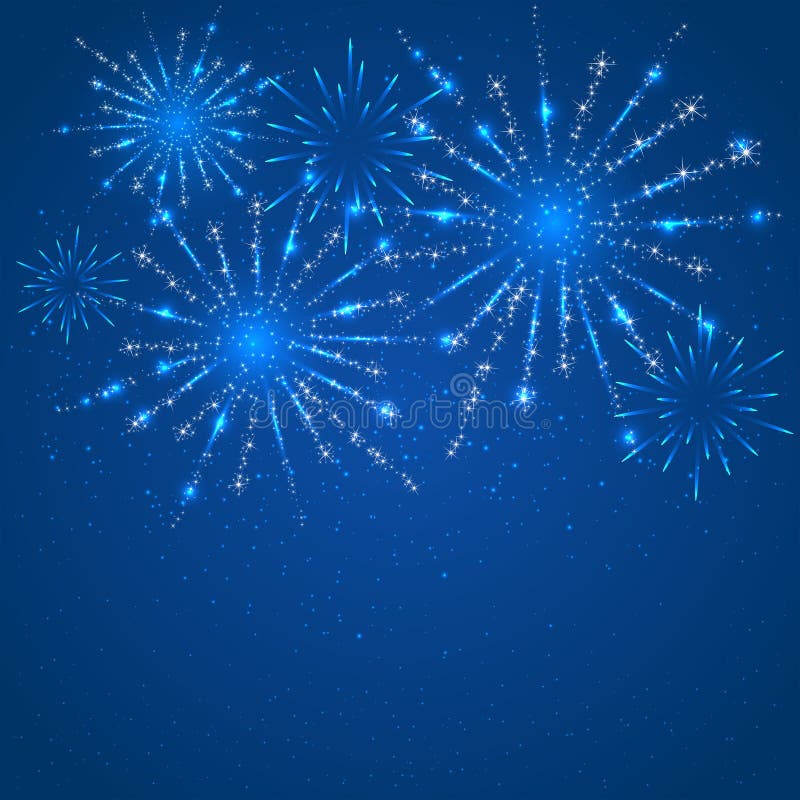 Blue fireworks stock vector. Illustration of anniversary - 47500189