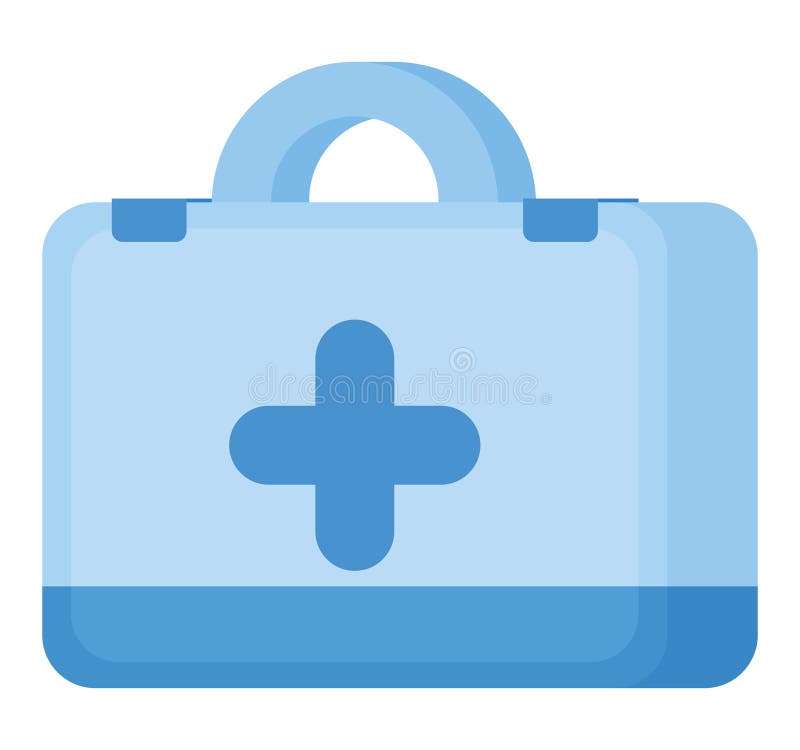 Blue first aid kit stock vector. Illustration of care - 270801537