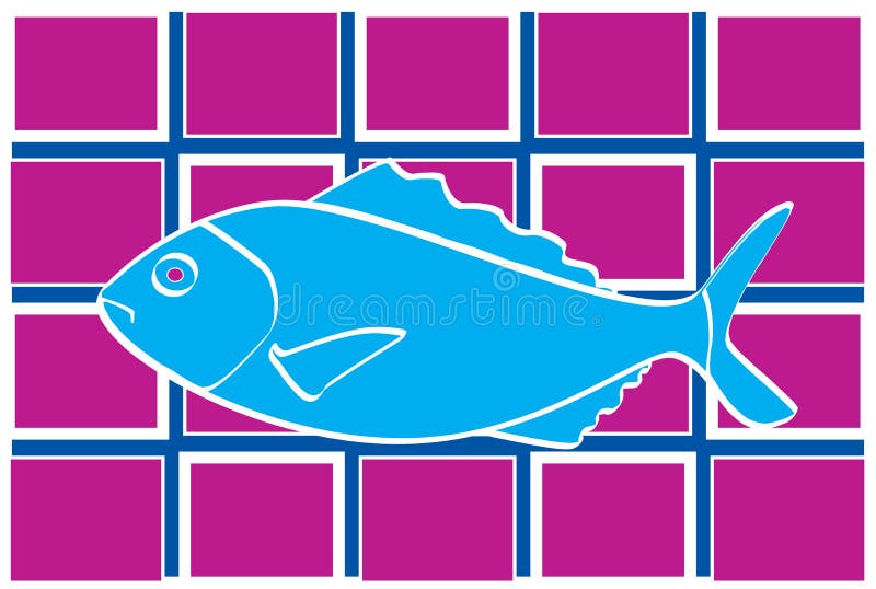 Blue Fish ruff cartoon stock illustration. Illustration of marine ...