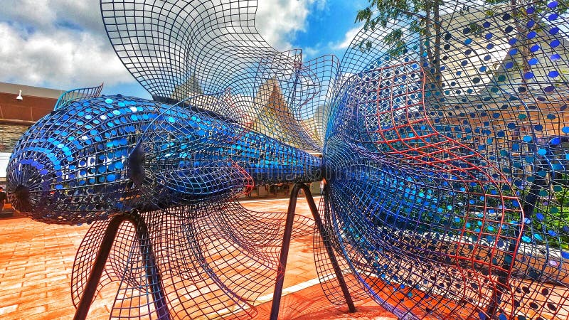 Blue Fish Architecture Design Editorial Stock Photo - Image of design ...