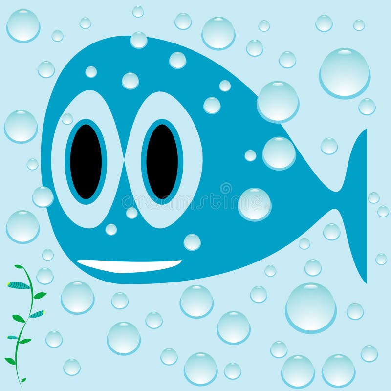 Blue fish cartoon stock vector. Illustration of skin - 14718067