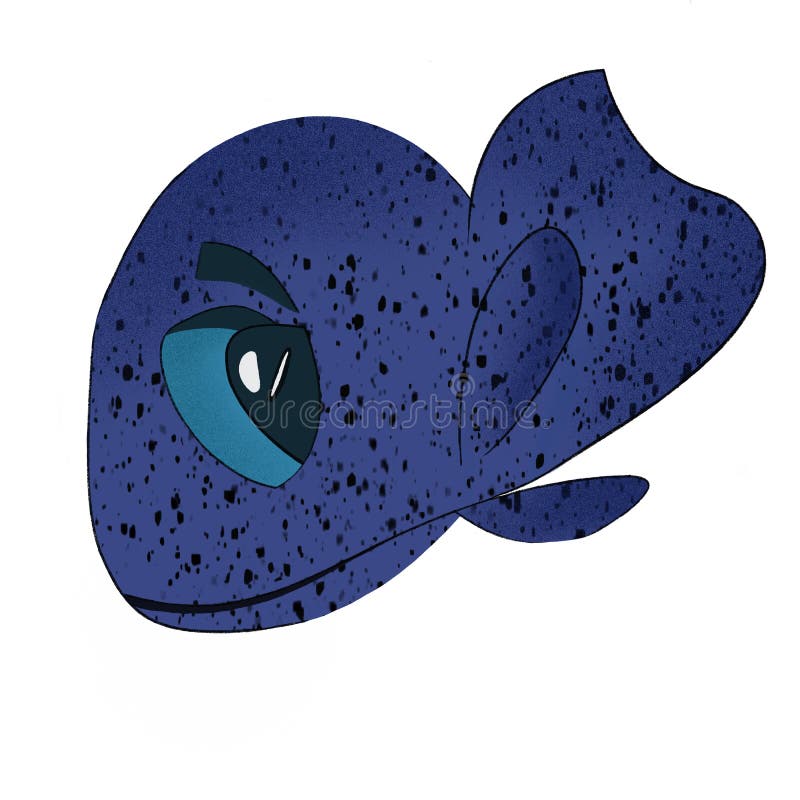 Blue Fish, Fairy Tale Character, Cartoon Character Stock Illustration ...
