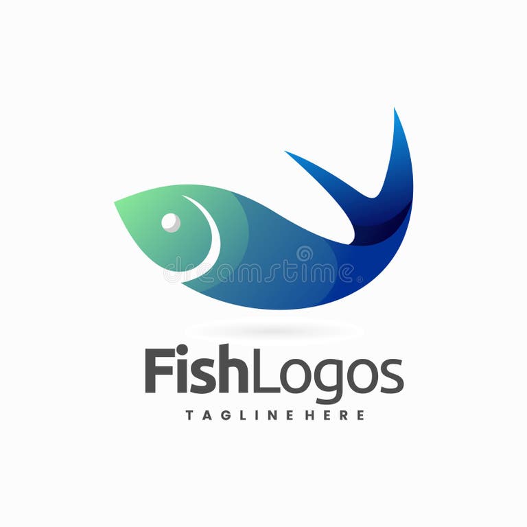Blue Fish Gradient Logo, Fish Blue Gradient Logo Stock Vector ...