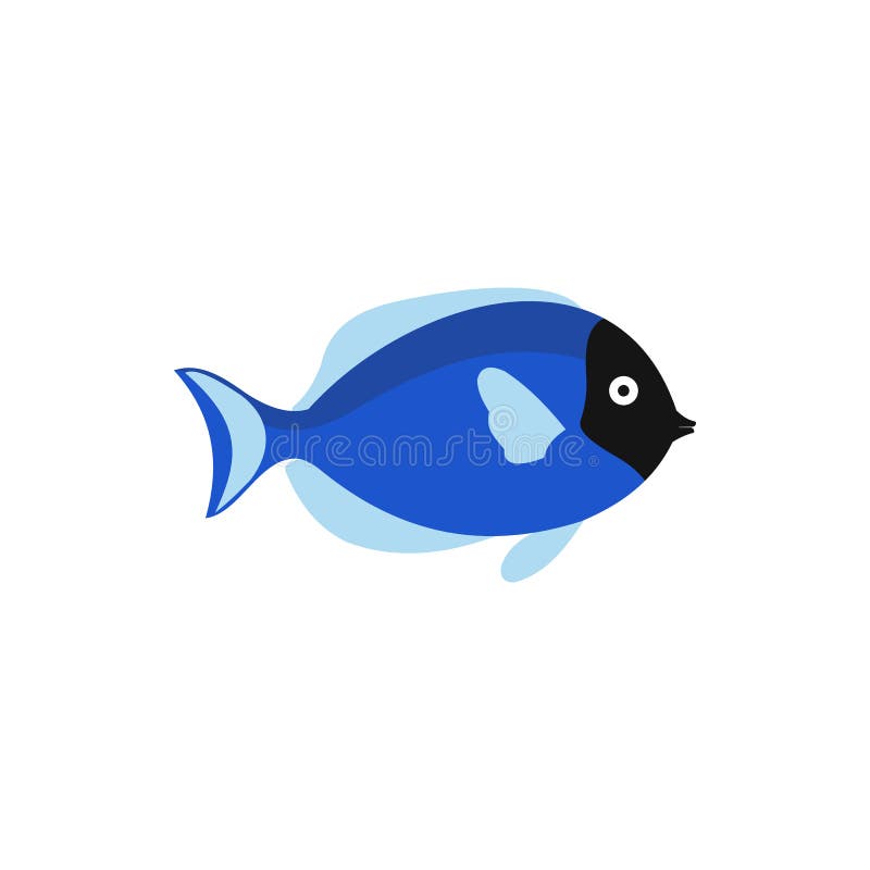 Blue Fish with Pink Fins Icon, Cartoon Style Stock Vector ...