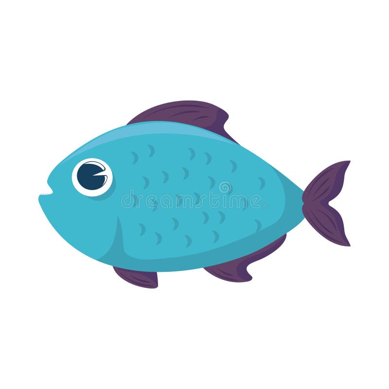 Blue fish icon stock vector. Illustration of vector - 262835608