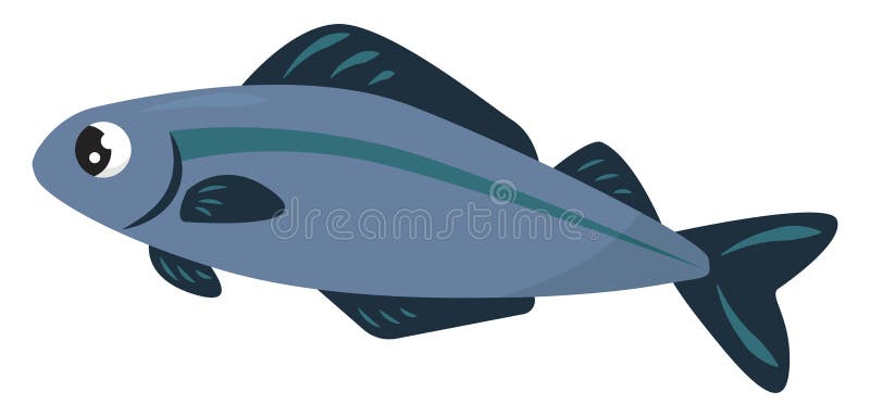 Sad Blue Fish, Illustration, Vector Stock Vector - Illustration of food ...