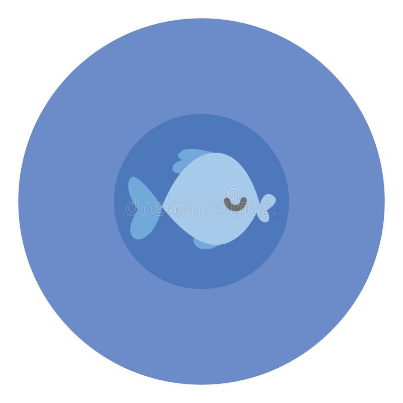 Blue fish, icon stock vector. Illustration of graphic - 258926756