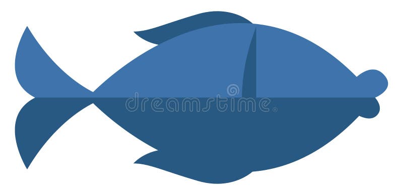 Blue fish, icon stock vector. Illustration of cartoon - 259785325
