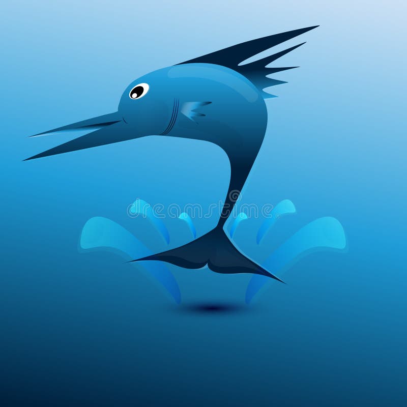 Blue Fish Jump stock illustration. Illustration of blue - 47702822