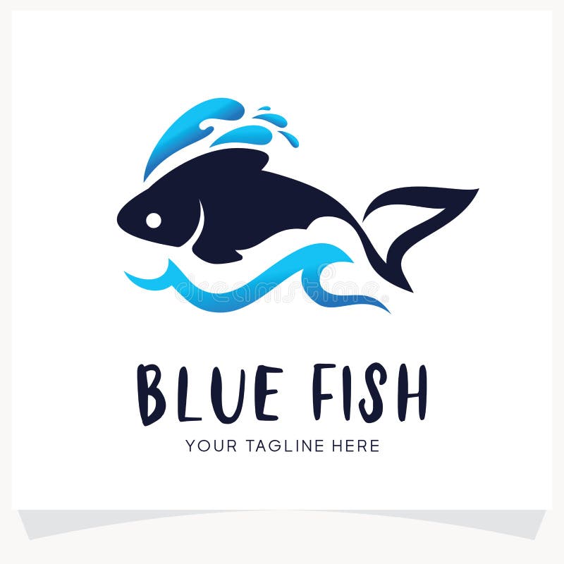 Blue Fish Logo Design Template Inspiration Stock Vector - Illustration ...