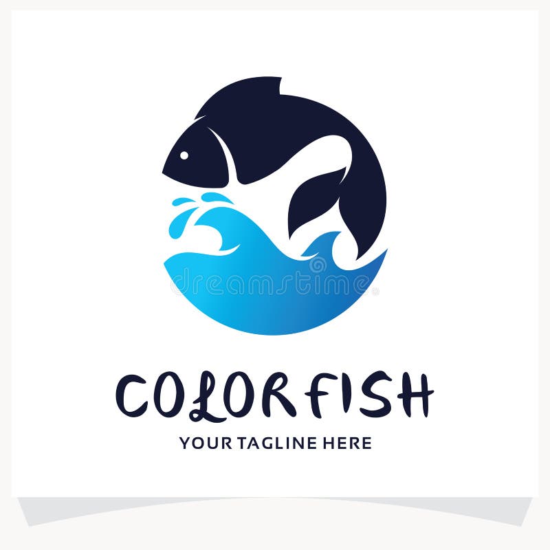 Blue Fish Logo Design Template Inspiration Stock Vector - Illustration ...
